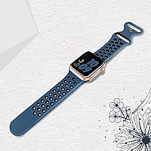 Elaikement Sport Band Compatible with Apple Watch Band 44mm 45mm 49mm 42mm 41mm 40mm 38mm Men Women, Breathable Silicone Replacement Wristband Strap for iWatch Series 8/7/6/5/4/3/2/1/SE/Ultra