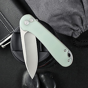 CIVIVI Elementum II Pocket Folding Knife, 2.96" Nitro-V Steel Blade G10 Handle Utility Knife with Deep Carry Pocket Clip for Camping Hiking Hunting C18062P-2