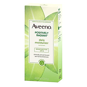 Aveeno Positively Radiant Daily Face Moisturizer with Broad Spectrum SPF 15 Sunscreen and Soy Extract, 4 fl. oz