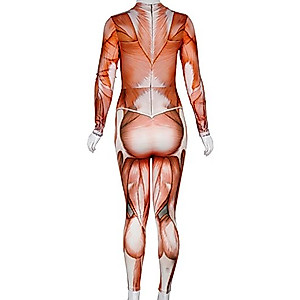 ALBIZIA Women's Muscle Printed Hallowmas Costume Jumpsuit Romper Style-3 L/XL