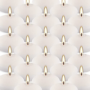 CIPHANDS 36 Pack Floating Candles, 3'' White Unscented Dripless Wax Burning Candles, for Cylinder Vases, Weddings, Party and Holiday