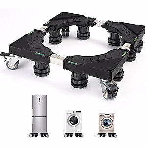 Furniture Dolly with 8 Feet 4 Dual Wheels and Mini Fridge Stand with 4 Feet Bundle