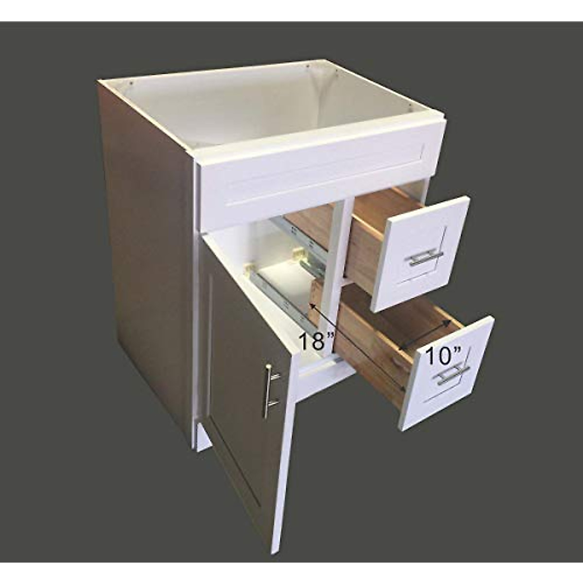 Green Leaf New White Shaker Single-Sink Bathroom Vanity Base Cabinet 30" Wide x 21" Deep WS-V3021DLR