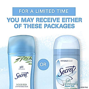 Secret Antiperspirant Deodorant Women, Shower Fresh Scent, Invisible Solid 2.6 Oz (Pack of 6)