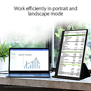 ASUS ZenScreen 15.6” 1080P Portable USB Monitor (MB166C) - Full HD, IPS, USB Type-C, USB-Powered, Eye Care, Tripod Mountable, Anti-Glare Surface, Protective Sleeve, 3-Year Warranty, 8.9"x14.2"x0.5"