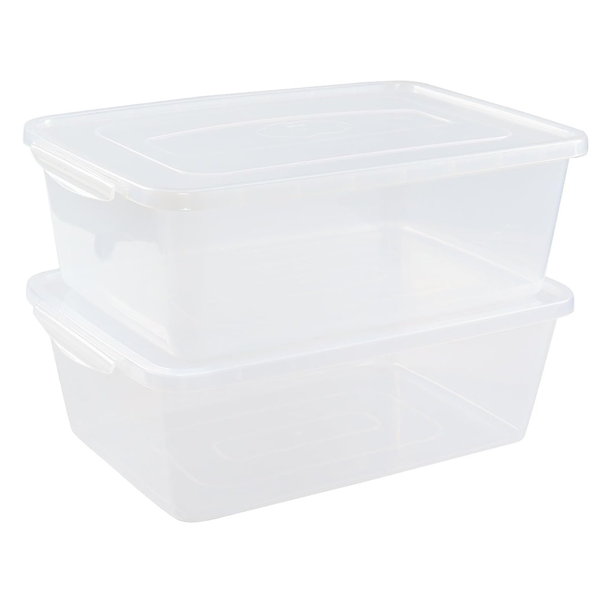 Utiao 16 Quart Clear Latching Bin with Lid, 2 Pack Multiuse Plastic Container Box