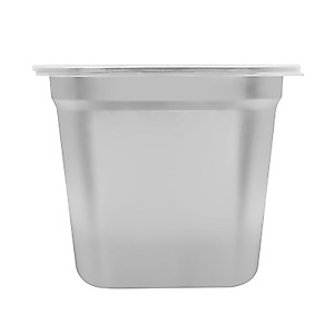 DYNAMI 8 Pcs Stainless Steel Food Storage Containers with Lids,1/3 Size 6 Inch Deep Hotel Pans Steam Table Pan,2L/0.5gal Large Restaurant Pans Food Prep Pan,for Catering Supplies,Oven& Freezer Safe