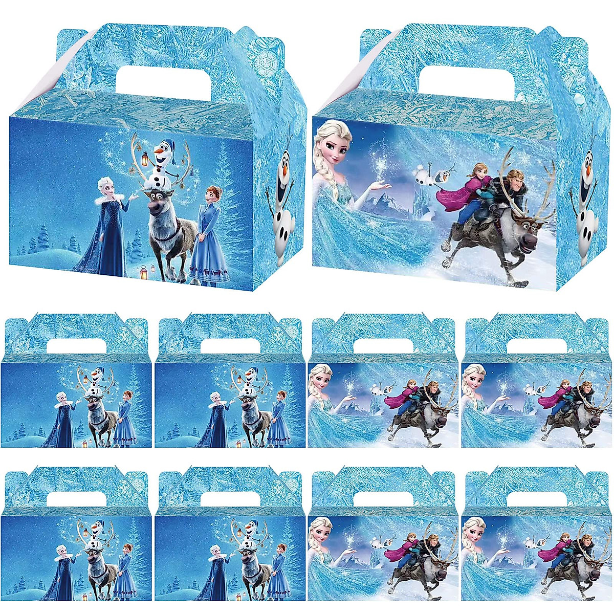16 PCS Frozen Party Favor Boxes, Frozen Theme Candy Cookies Party Gift Boxes Cardboard Gable Boxes for Kids Fans Birthday Party Supplies Baby Shower Party Decoration
