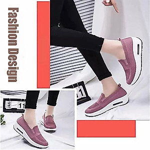 Women's Orthopedic Sneakers, Mesh Up Stretch Platform Sneakers, Comfortable Casual Fashion Sneaker Walking Shoes. (Pink,8.5)