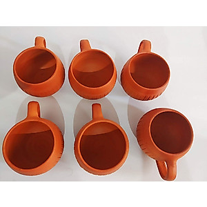 Odishabazaar Terracotta(Real Mitti) Unglazed Clay Mud Tea Cup - Set Of 6 using for Tea And Coffee 120ml