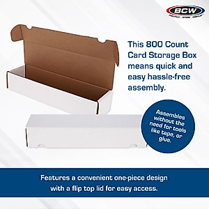 BCW 800 Count Trading Card Storage Box - 10 Pack | Cardboard Organizer for Baseball, Basketball, Football Cards, MTG, Pokemon | Card Game Storage & Protection | Card Storage Box | Assembly Required
