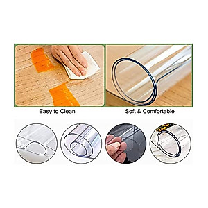 Clear PVC Desk Chair Mat 2mm Area Rug Large Clear Vinyl Runner Rug/Protector for Hardwood Floors - Multipurpose Rectangular Vinyl Roll, Anti-Oxidation,Can be Cut,80/100/120/140cm Wide,100-600cm for O