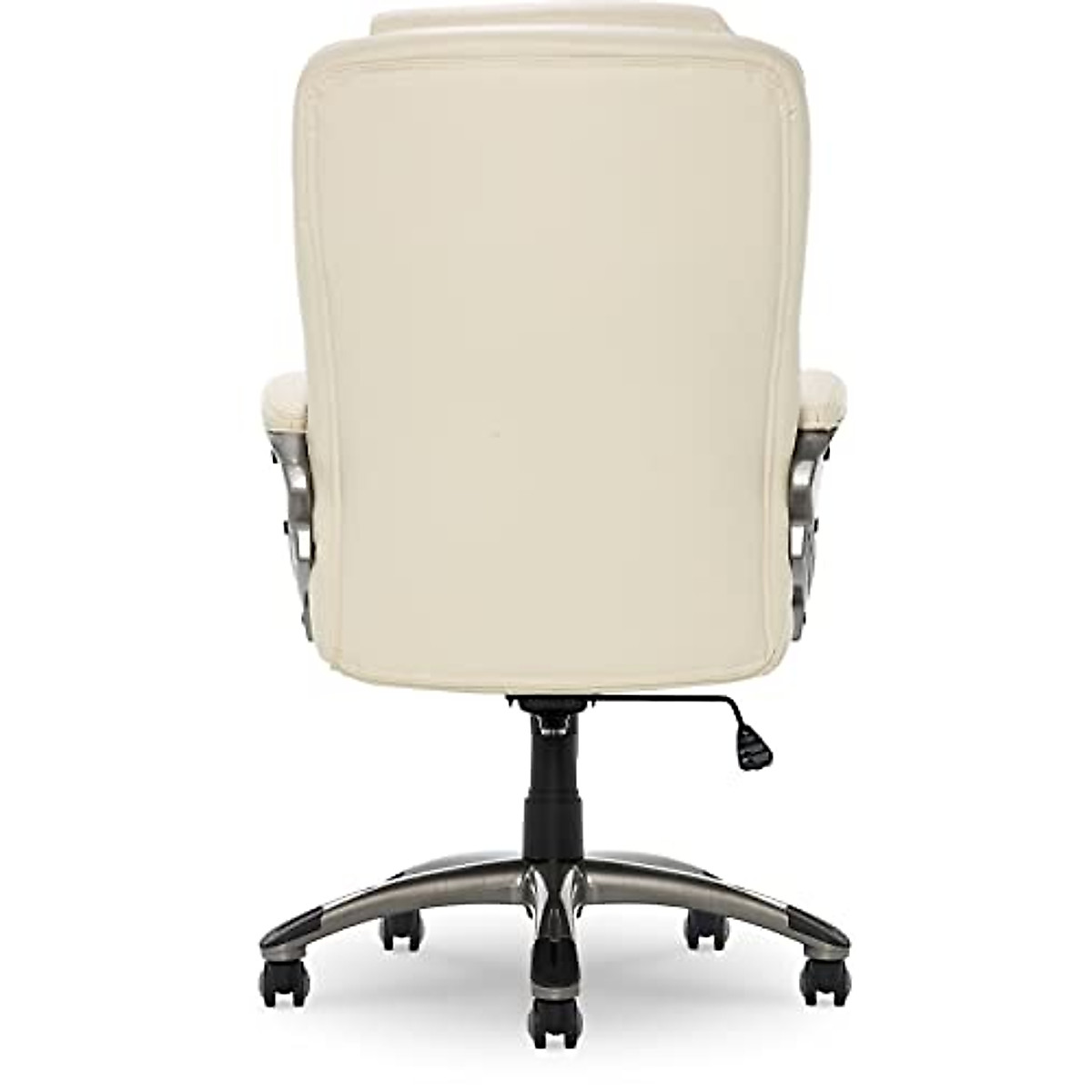 Serta Executive Office Adjustable Ergonomic Computer Chair with Layered Body Pillows, Waterfall Seat Edge, Bonded Leather, Ivory White