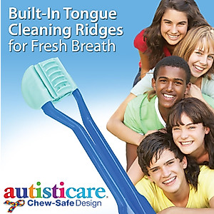 autisticare Chew-Safe | Sensory 3-Sided Toothbrush for Special Needs| Extra Gentle | Fast, Easy & Fun to Use | Autism Autistic Asperger Kids Child Caregiver | Made in USA