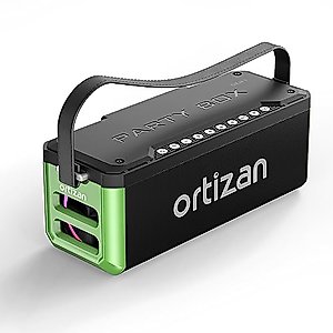 Ortizan Bluetooth Speakers with Subwoofer, 100W Portable Speaker Bluetooth Wireless Loud with Bass, IPX7 Waterproof/LED Lights/Pro EQ/DSP/Power Bank/TF Card/AUX, 24H Playtime for Home, Outdoor, Party