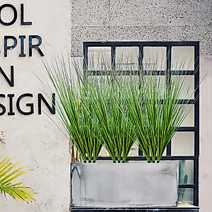 BANNINEO 27" Artificial Plants Greenery Wheat Grass for Indoor Outdoor, UV Resistant Realistic Faux Fake Shrubs Plant Onion Grass for Home, Office, Living Room, Garden, Patio(6-Pack)