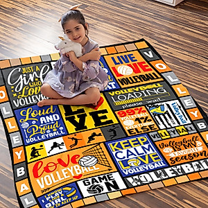 Volleyball Blanket Throw,Volleyball Gifts for Teen Girls Coach,Gifts for Volleyball Lovers,Super Soft Flannel Blanket for Sofa Couch Bed- Plush Warm Cozy Bed Home Decor,40"x50"for Kids/Baby
