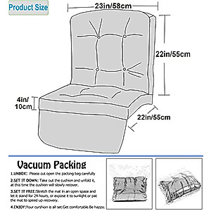 3 Pack Replacement Swing Cushions for High Back Outdoor Chair, Waterproof Deep Seat Cushions with Matching Scatter Cushion Patio Indoor Non Slip Rocking Chair Pads with Ties(Khaki 3 Pack)