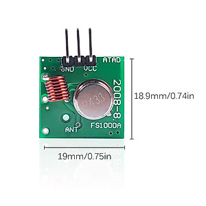 HiLetgo 5 Sets 433M Transmitter + Receiver Kit High Frequency Super Regenerative Transceiver Module for Burglar Alarm