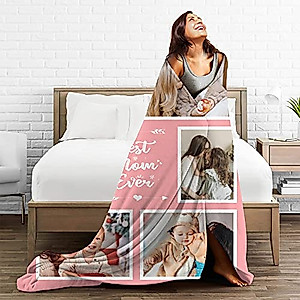 Easycosy Gifts for Mom Custom Blanket with Photo Personalized Picture Collage Throw Blanket Customized Mothers Day Birthday Gifts from Daughter 30"x40"