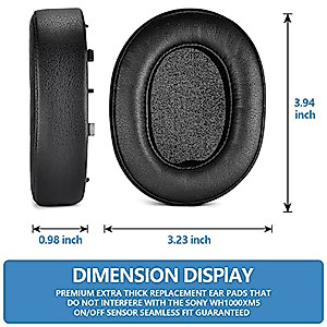 Suoman Replacement Earpads Cushions for Sony WH-1000XM5, [Noise Isolation Memory Foam] [Added Thickness] [More Soft Comfortable] Replacement Earpads for Sony WH1000XM5