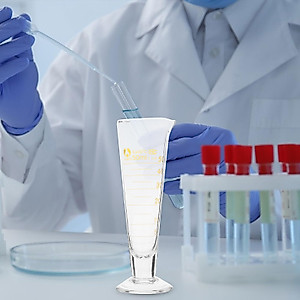 Lab Graduated Measuring Cup, Cup With Spout Wide Mouth Glass Beaker Liquid Dispenser Measuring Cylinder Experiment Tool for Science