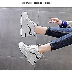 AINIFU Heightening Sneakers for Women White Running Shoes Walking Shoes Outdoor Casual Footwear（Heightening 3.2 inch）