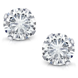 14K White Gold Moissanite Earrings | Round 4.5MM Timeless Brilliant from from Charles & Colvard Stud Earrings | 0.66 Cttw | White Gold Earrings For Women