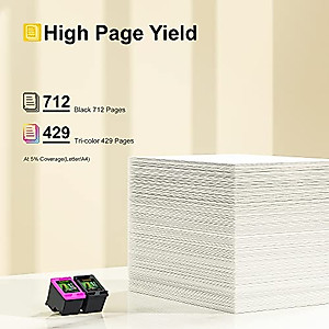 61XL Ink Cartridge Combo Pack High Yield Replacement for HP 61 Ink Work with Envy 5530 4500 4502 5534, Deskjet 1000 1010 3050 1056 1510, Officejet 4635 4630 Series Printer (Black, Tri-Color, 2-Pack)