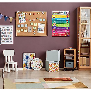 FaCraft Healthy Daily Habits Poster for Kids Toddlers 7 Health Chart Painting Posters for Preschool Kindergarten Elementary School Classroom Nurse Office Home Living Room Bedroom Wall Decor