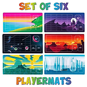 Doomlings Playmats, 6 Individual Player Mats Card Game - Includes 6 Unique Designs 11" x 22"