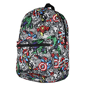 Marvel Avengers Thor Iron Man Captain America Hulk Laptop School Backpack