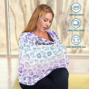 Custom Leopard Tie Dye Stretchy Baby Car Seat Canopy Presonalized Infant Stroller Cover Multi Use Baby Carseat Cover Customized Nursing Cover for High Chair