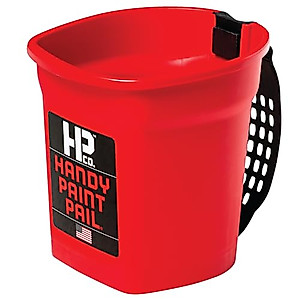 Handy Paint Pail, Holds 32-fl oz of Paint or Stain, Efficient for Clean-ups and Quick Color Changes with Integrated Magnetic Brush Holder