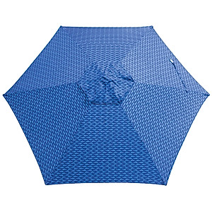 Rio Brands Rio Beach 7' Outdoor UPF50+ Sun Protection Wind Vent Market Beach Umbrella, Blue