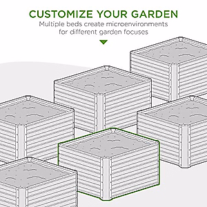 Best Choice Products 4x4x1.5ft Outdoor Metal Raised Garden Bed, Medium Root Box Planter for Vegetables, Flowers, Herbs, and Succulents w/ 179 Gallon Capacity