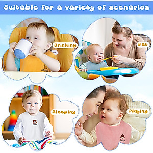 Newwiee 9 Pieces Baby Food Bibs Unisex Toddler Bibs for Feeding Soft Adjustable Large Towel Bibs Water Absorbent Oral Fleece Drooling Bibs with Snaps for Girls Boys Eating Teething, 9 Styles