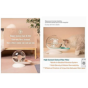 2.8/99oz Snail-Shaped cat Dog Automatic Water Feeder, cat Dog Water Dispenser, Pet Water Fountain, 7 Replacement Filters, Large Capacity self-Waterer for Cat Dog Small Animals, BPA Free (Grey)