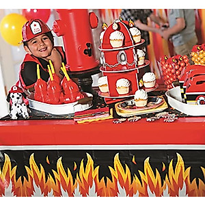 Fun Express Fire Hydrant Cupcake/Dessert Holder (3 Tiers) | Fire Truck | Fireman | Fire Fighter | Themed Birthday Party Supplies & Decor | Fire Department Event