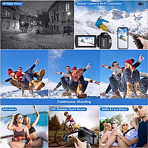 VAFOTON 4K Video Camera Camcorder with Microphone, 48MP Vlogging Camera for YouTube 16X Zoom 3.0" Touch Screen IR Night Vision Wi-Fi Vlog Cameras Webcam with Handheld Stabilizer Remote Control