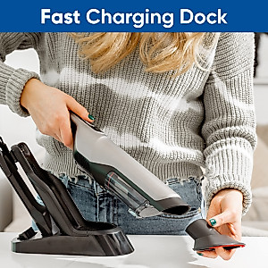 BRITECH Cordless Lightweight Stick Vacuum Cleaner, 300W Motor for Powerful Suction 40min Runtime, LED Display Screen & Headlights, Great for Carpet Cleaner, Hardwood Floor & Pet Hair (Red)