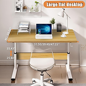XUEGW Manual Adjustable Desk, Height Adjustable Standing Desk, Ergonomic Home Office Computer Workstation Writing Desk for Study Room, Bedroom