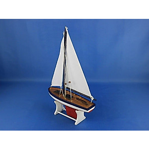 Hampton Nautical It Floats 12" American Floating Sailboat Hampton Nautical Model Ship, Fully Assembled (Not a Kit)