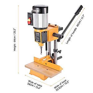 Hoteche Benchtop Wood Mortiser - 1/2HP Woodworking Mortising Machine with 3/8-Inch Chisel