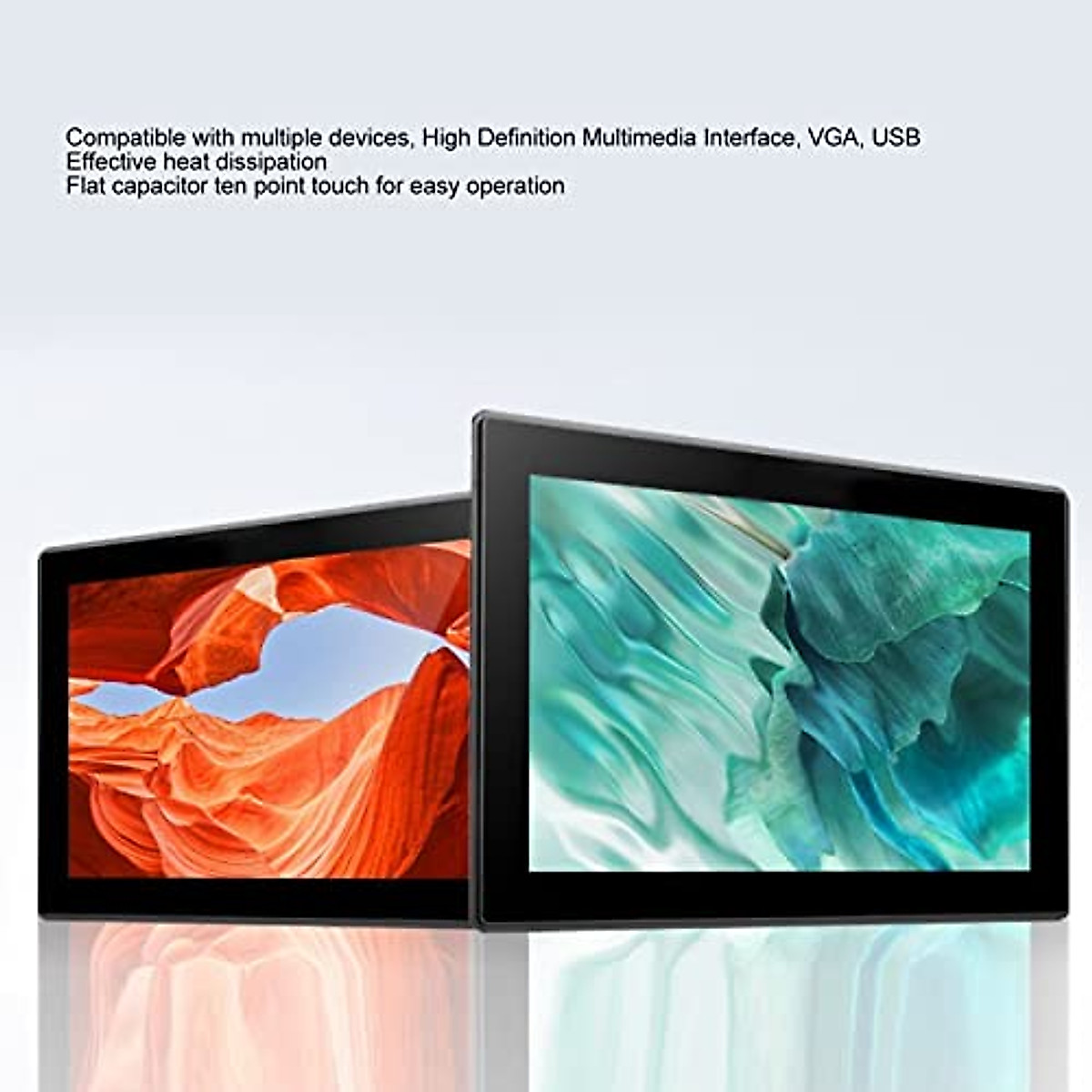 DAUERHAFT IPS Monitor, 10.1 Inch Touchscreen Monitor 100-240V IP65 Waterproof 1280x800 Strong Heat Dissipation for Office(#1)