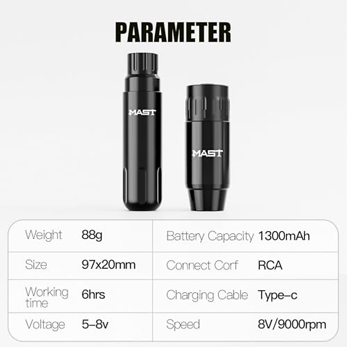 Mast Tour Tattoo Gun Kit, Wireless Rotary Tattoo Pen Machine Kit, 2 Tattoo Batteries Power Supply, 20Pcs Needles, Complete Tattoo Kit