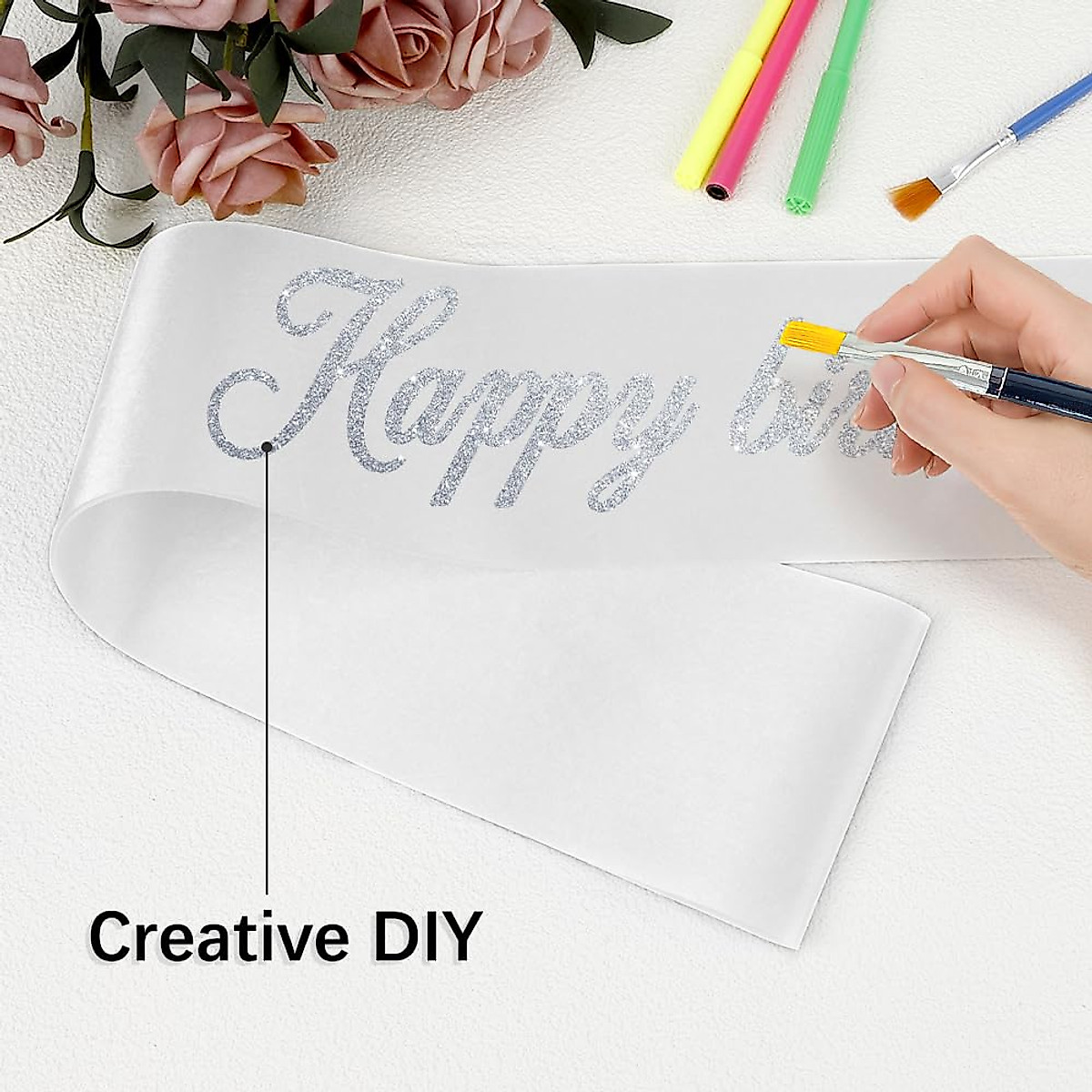 Blank Satin Sash Bride To Be Sash Birthday Sash Plain Sash 12pcs Sweet 16 Party Decorations Party Favors Miss Universe White Sashes For Birthday, Graduation, Weeding, Beauty Pageant, Homecoming, DIY