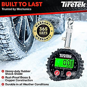 TIRETEK Digital Tire Pressure Gauge for Cars (200 PSI) - Smart Battery Saver Tire Gauges