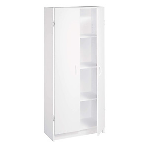 ClosetMaid Pantry Cabinet Cupboard with 2 Doors, Adjustable Shelves, Standing, Storage for Kitchen, Laundry or Utility Room, White