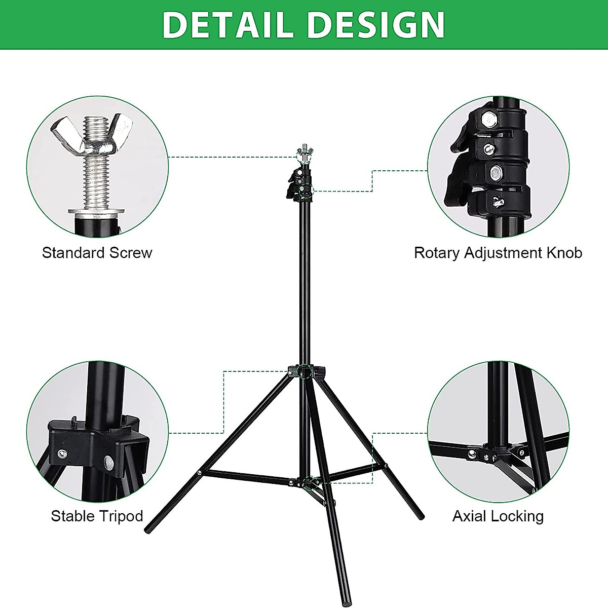 FOTOCREAT Backdrop Stand Kit 6.5x10ft Adjustable Photography Photo Studio Background Support System with Carry Bag and,4 Backdrop Clip for Photoshoot,Parties,Wedding,Birthday,Baby Photo Shoot